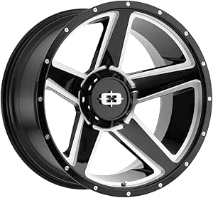 Amazon.com: Vision 390 Empire 20x11.5 8x170-44mm Black/Milled Wheel Rim ...