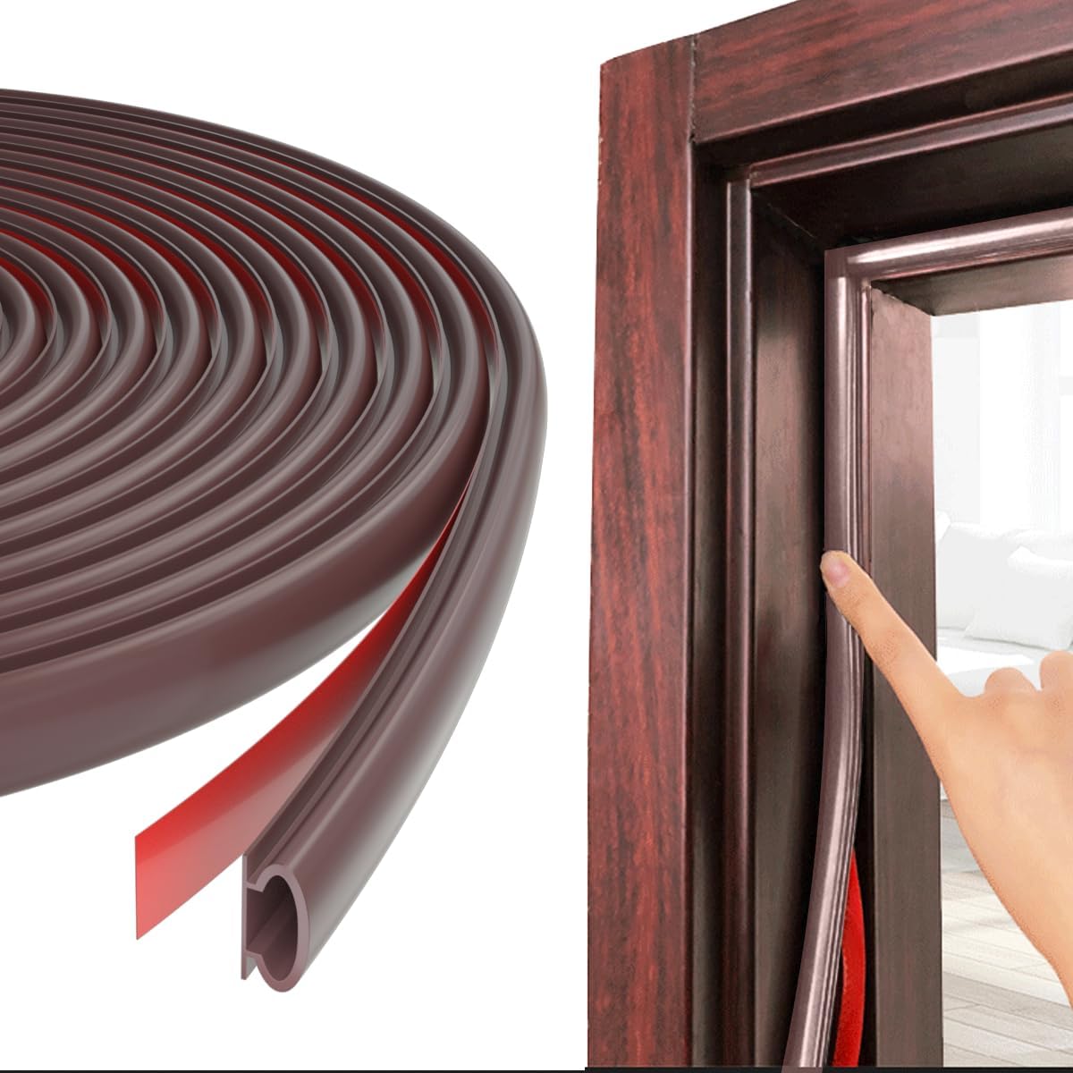 Esufeir 236”/6M D-shape Rubber Door Sealing Strip Upvc Window Weather ...