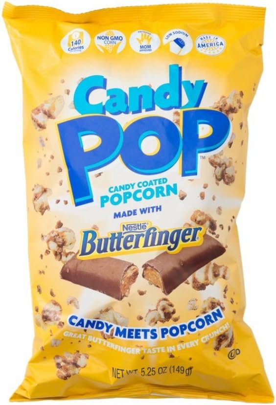 Amazon.com: Candy Pop candy coated popcorn made with Nestle Butterfinger