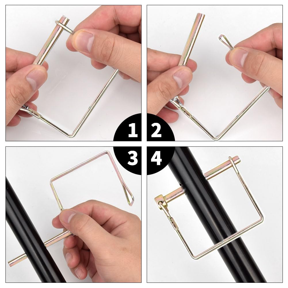Snapklik.com : 10 PCS 1/4 Trailer Hitch Pin Wire Lock Pin Square Bail ...