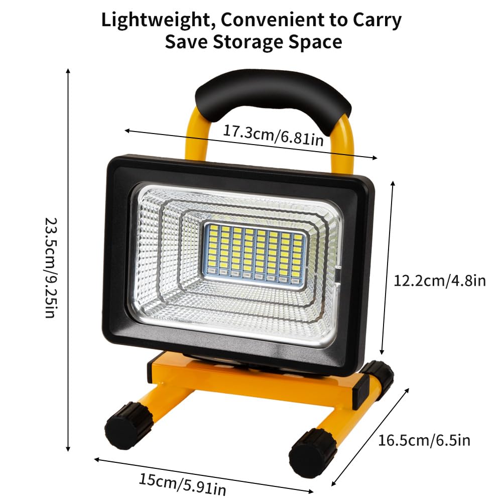 Lanfu 10000 LM Portable Rechargeable led work light with stand,100W ...