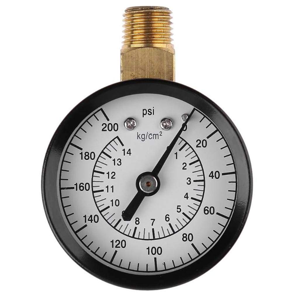 Buy Flushzing Mini Pressure Gauge 1/4 Inch NPT Side 0-200 PSI Dial Air ...