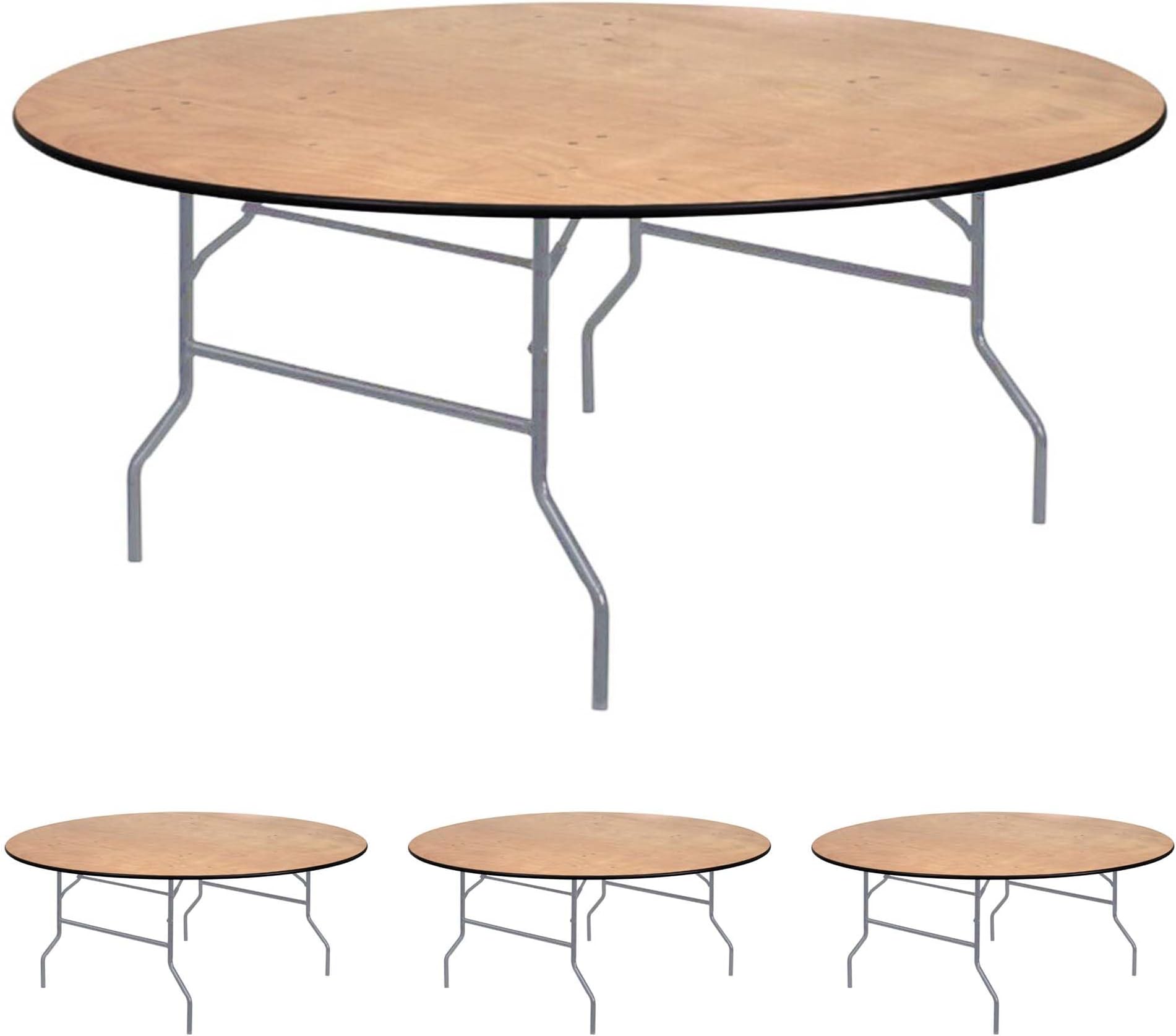 Amazon.com: 6' Foot Diameter Round Luan Wood Folding Table - Heavy Duty ...