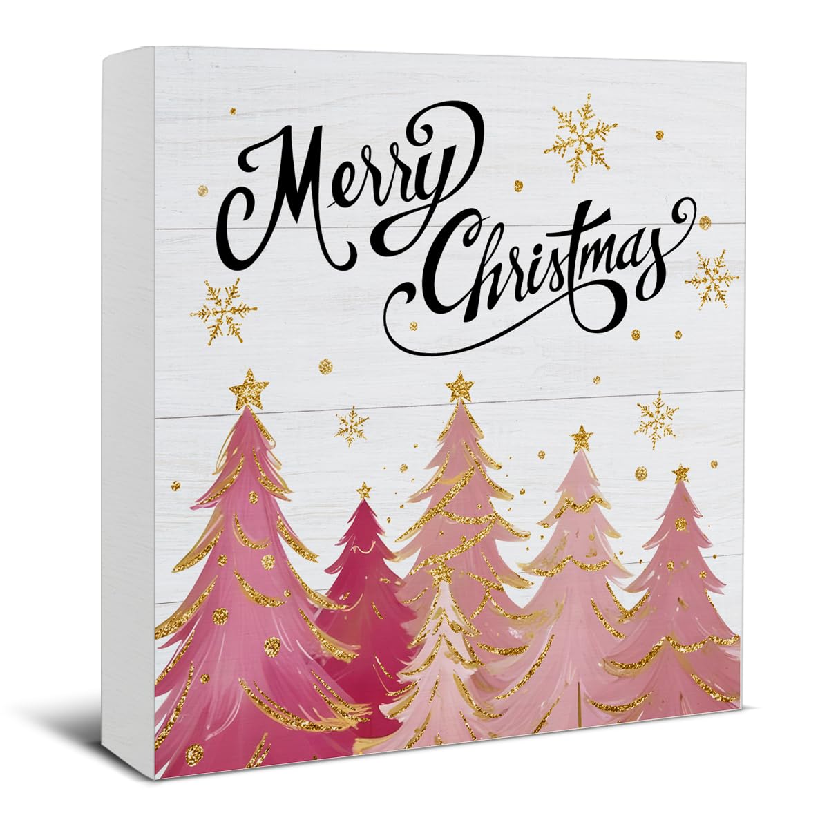 Amazon.com: Pink Christmas Decor Sign, Christmas Trees Decorations ...