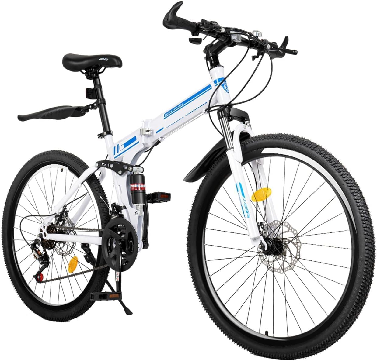Amazon.com : Goudergo 26 Inch Outdoor Mountain Bike, 21 Speed Foldable ...