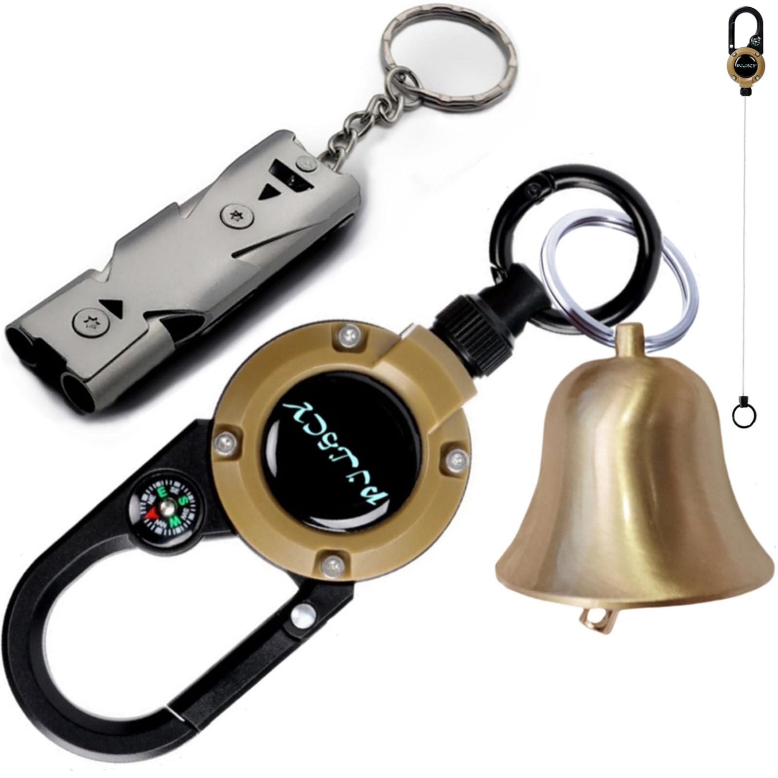 Amazon.com : PILHCY Loud Bear Bell with Whistle Set for Hikers, 3 in 1 ...