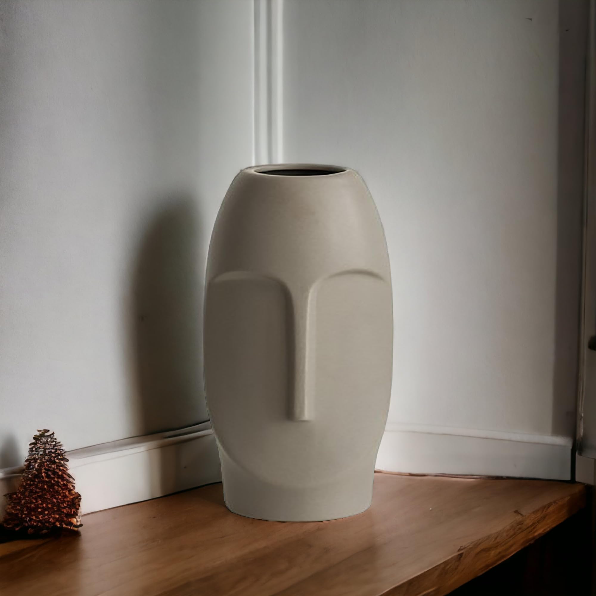 Buy Art Street Decorative Ceramic Vase Nordic Human Face Small Modern ...