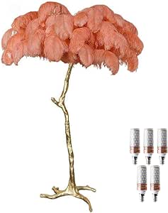 Lampadaire LED à intensité Variable avec Plumes d'autruche Naturelles ...