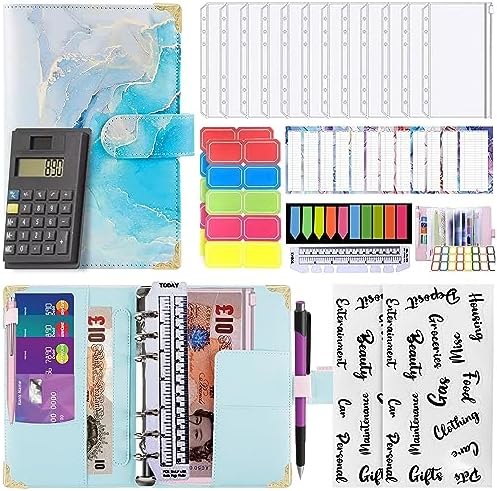 HAKPNEW A6 Leather Money Saving Wallet with Calculator, 12 Cash Expense ...