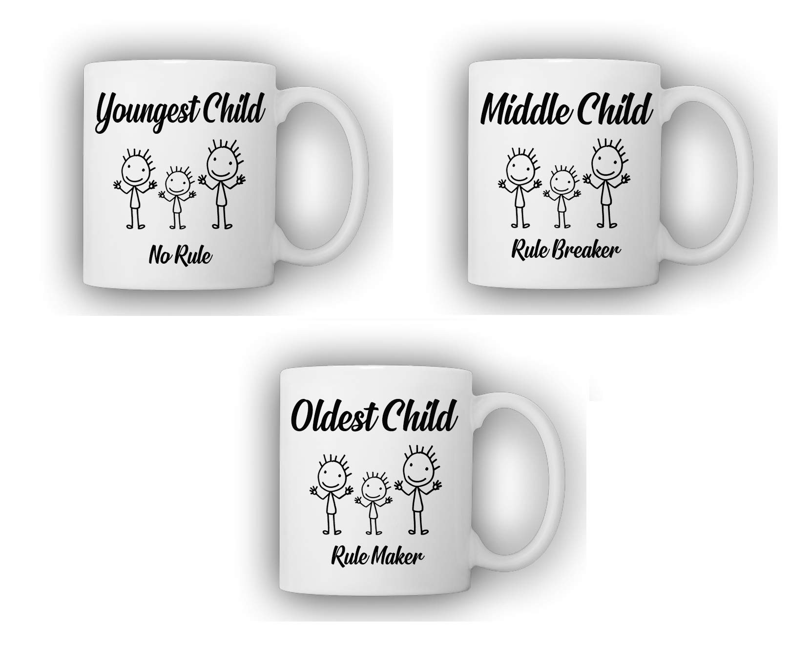 Buy iTRONiK 3 Mugs set family Siblings Youngest Middle Oldest Child ...