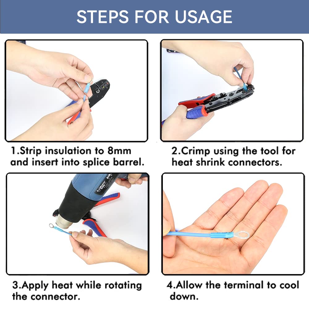 Snapklik.com : 50 PCS Ring Terminals 3/8" Blue 16-14 AWG - M10 ...