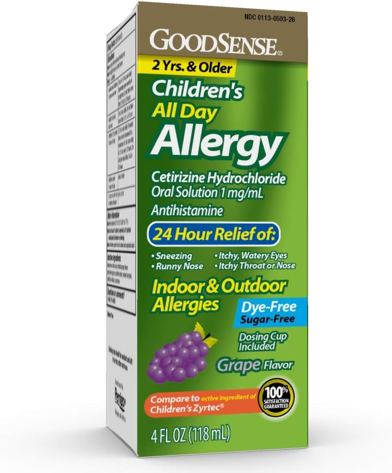 Amazon.com : Zyrtec 24 Hour Children's Allergy Syrup with Cetirizine ...