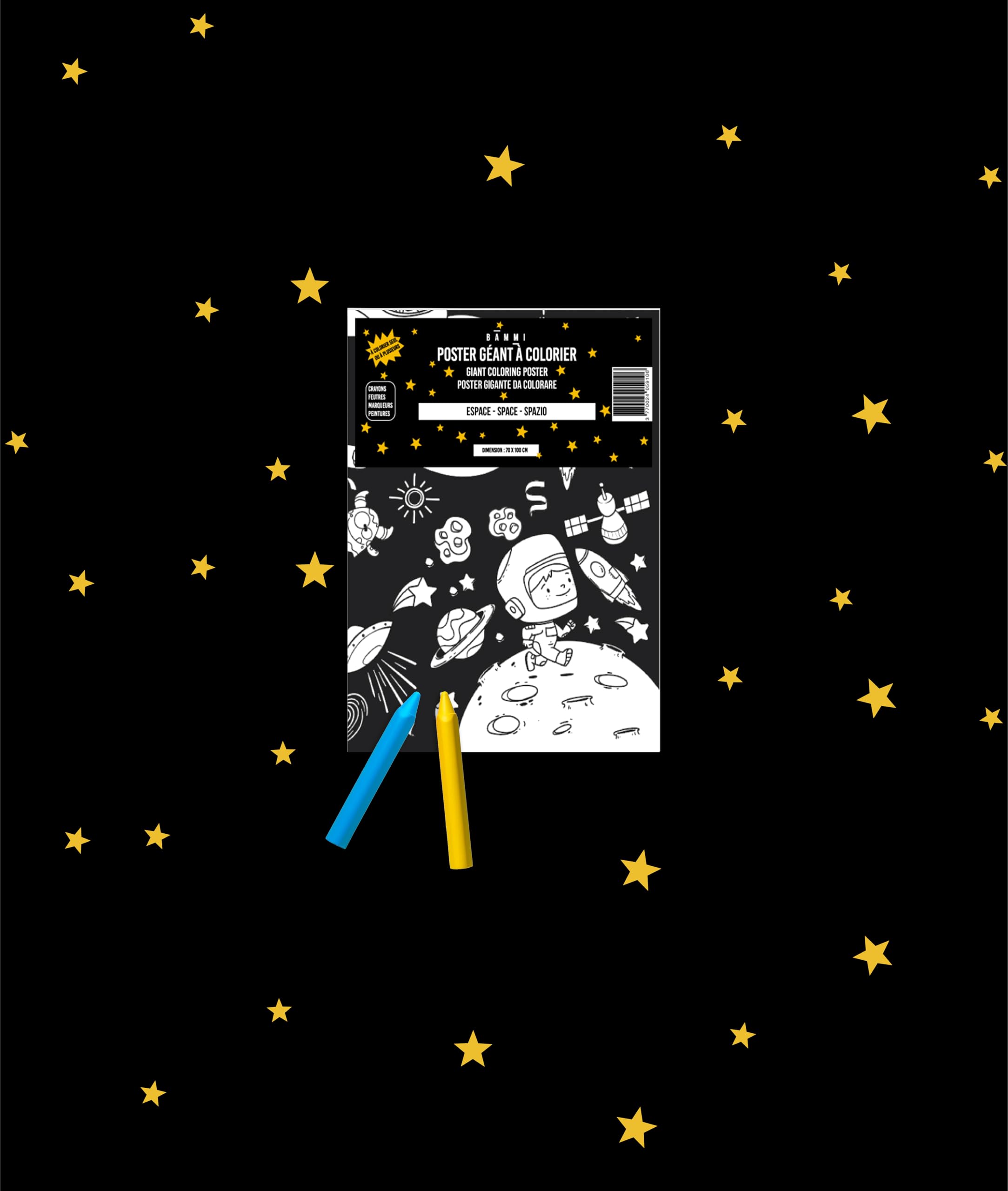 BAMMI Giant Coloring Pages for Children, Space – Cosmos, 100 cm x 70 cm ...