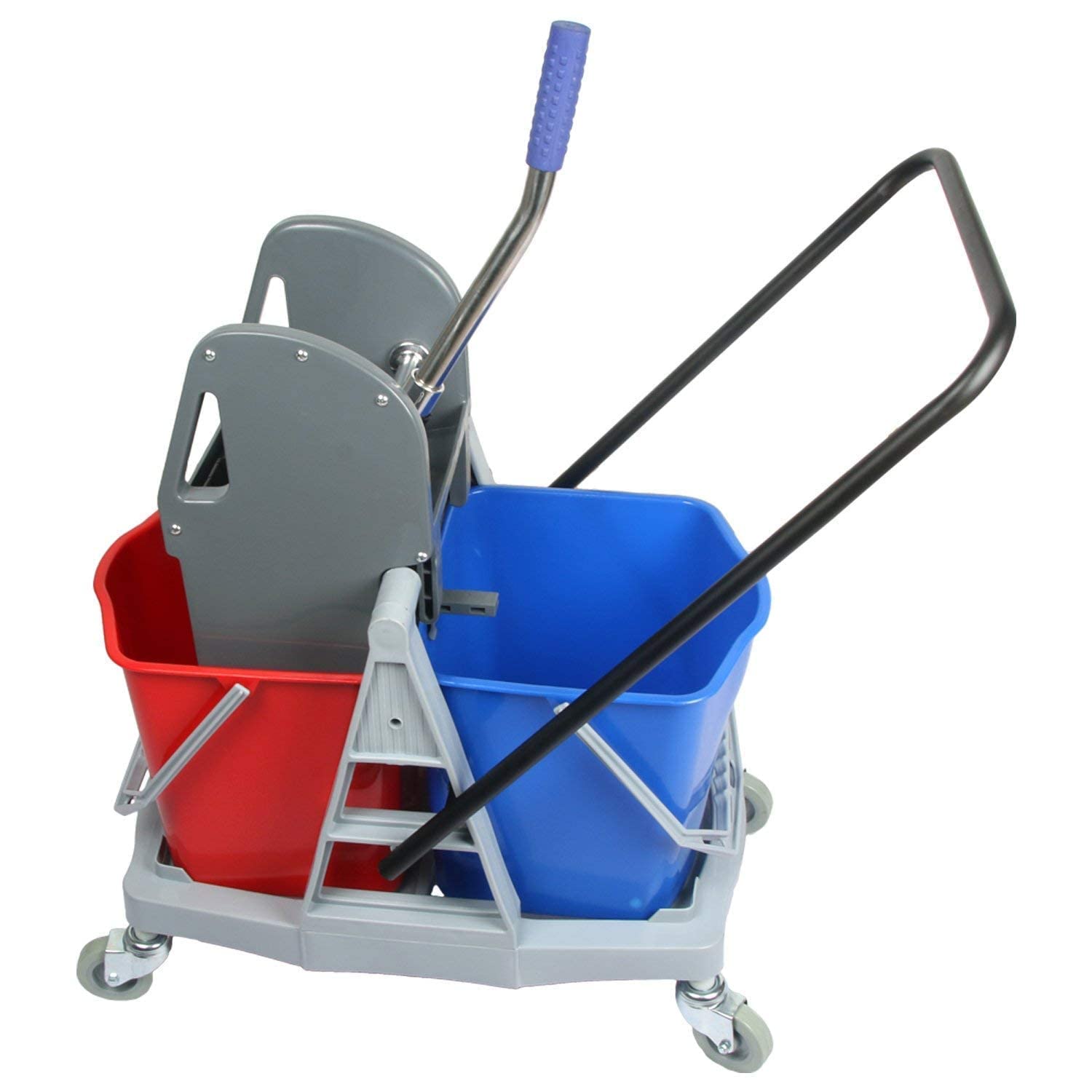 Buy SHIVIS HDPE Plastic Bucket Mop Winger Trolley System For Hospital Cleaning | Bucket Mop ...