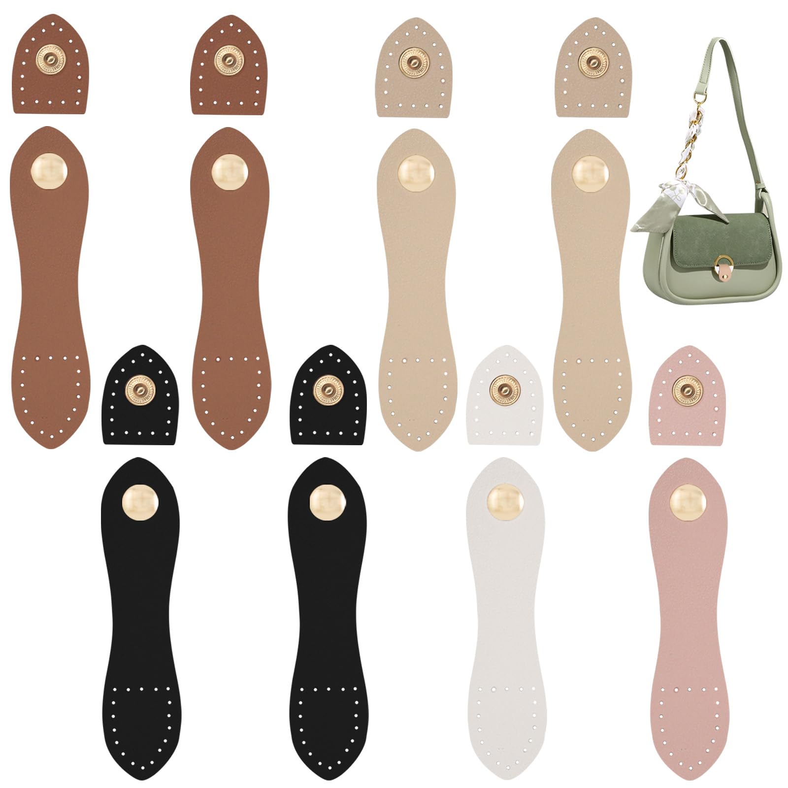 8Sets Purse Making Supplies, Stitched Leather Purse Closure Leather ...