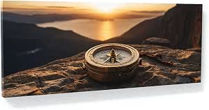 Amazon.com: Sense Canvas Compass Golden Vista 72 Canvas Art - Home ...