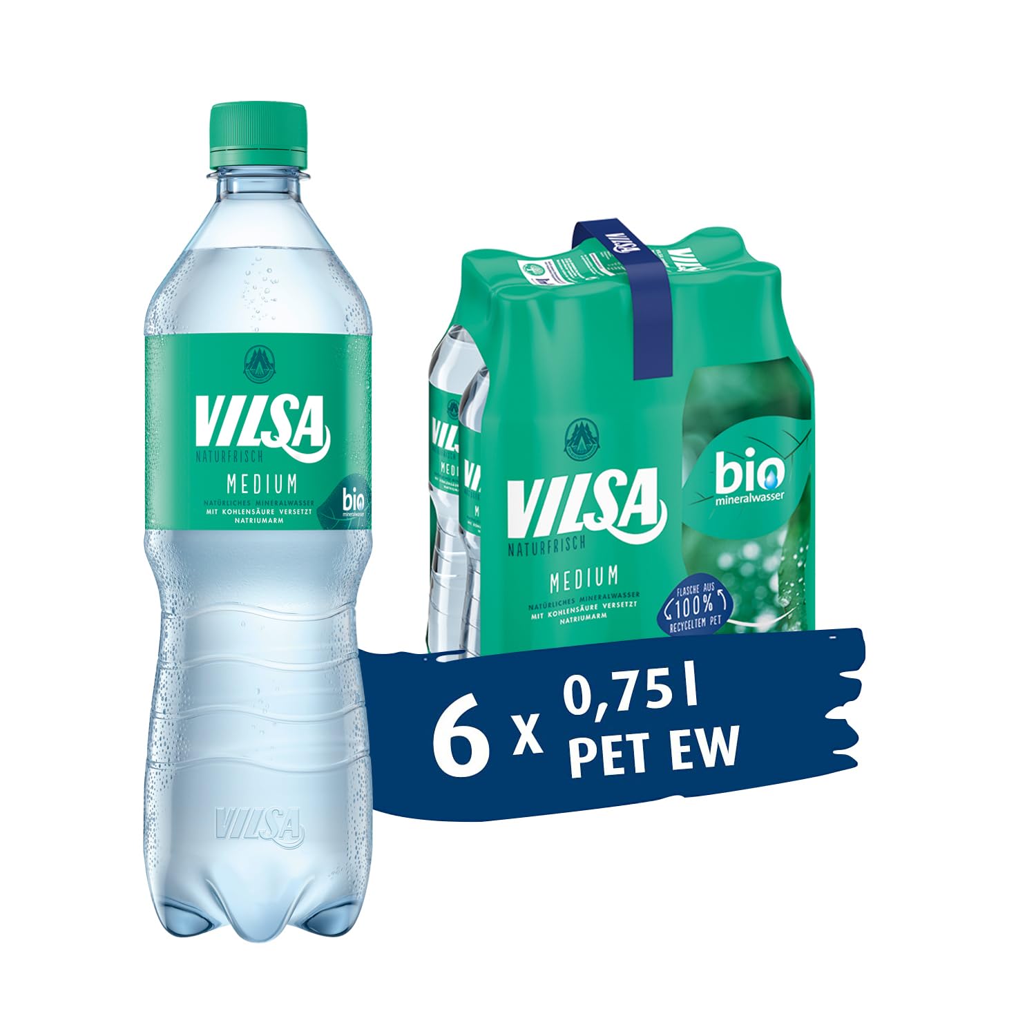 VILSA Mineralwasser Medium, 6 x 0,75 l PET : Amazon.de: Lebensmittel ...