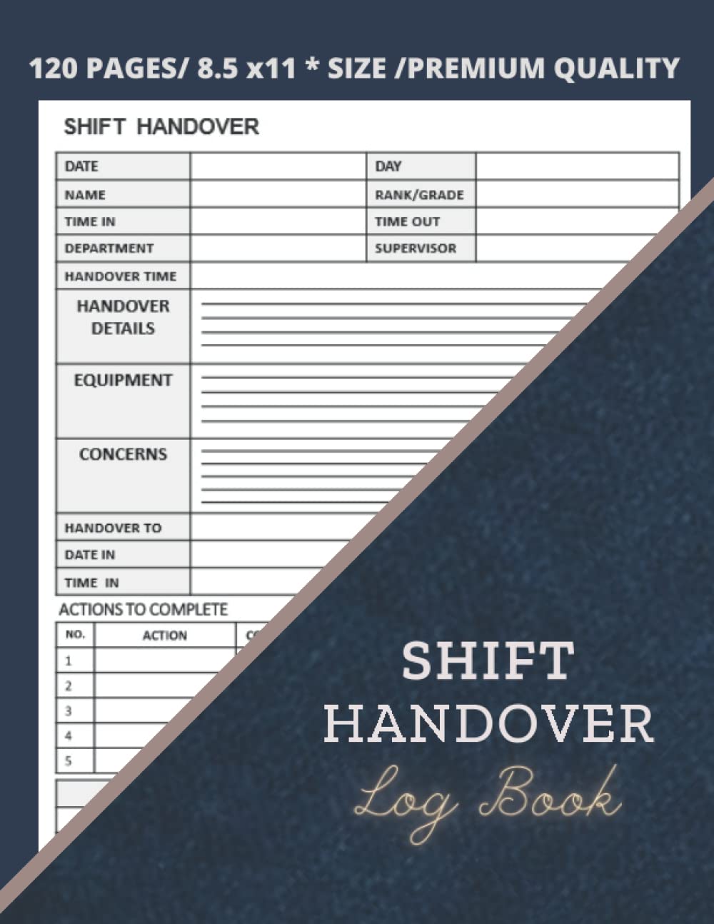 Buy Shift Handover Log Book: Daily Template Sheets To Record Staff ...
