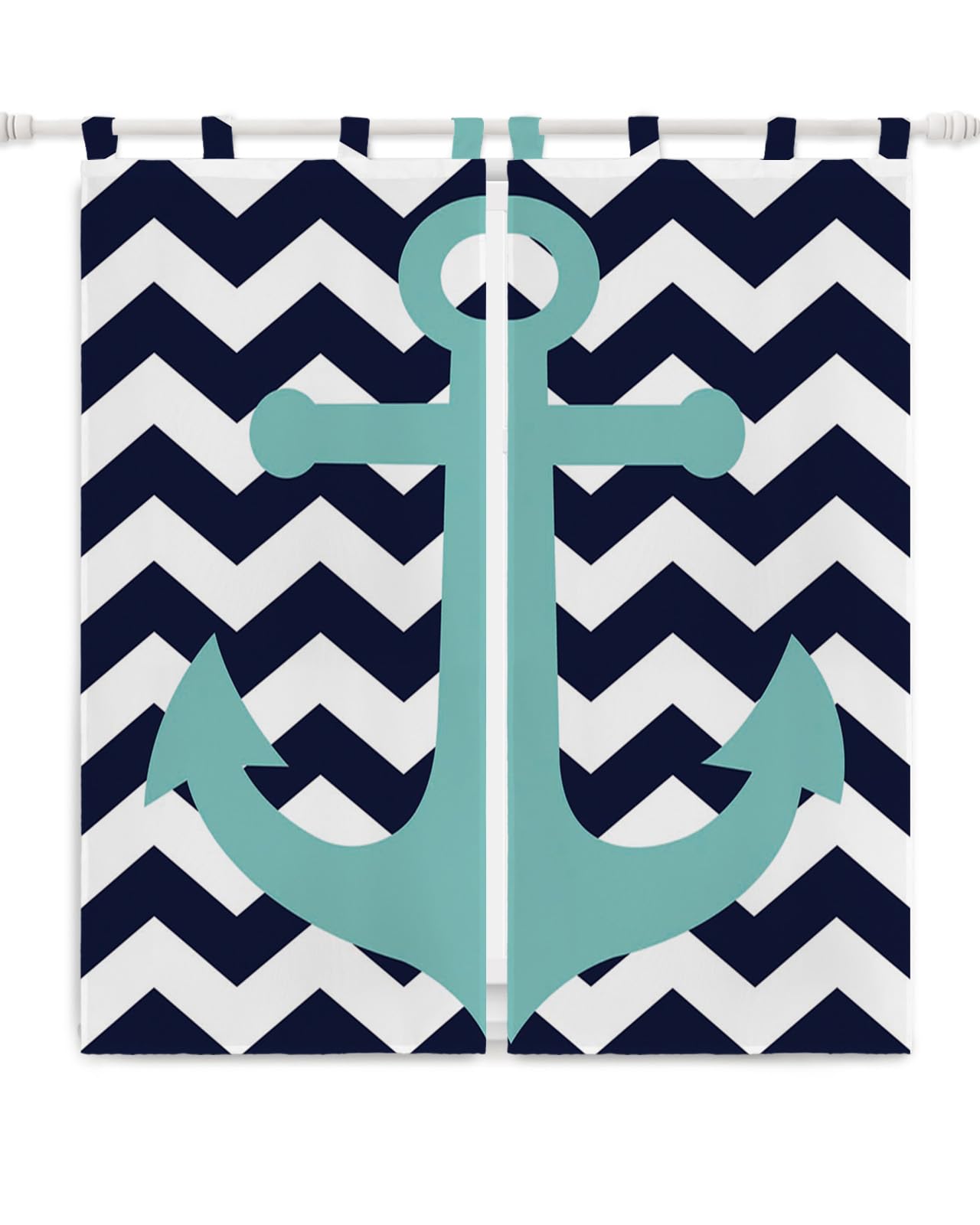 Teal And White Chevron Anchor