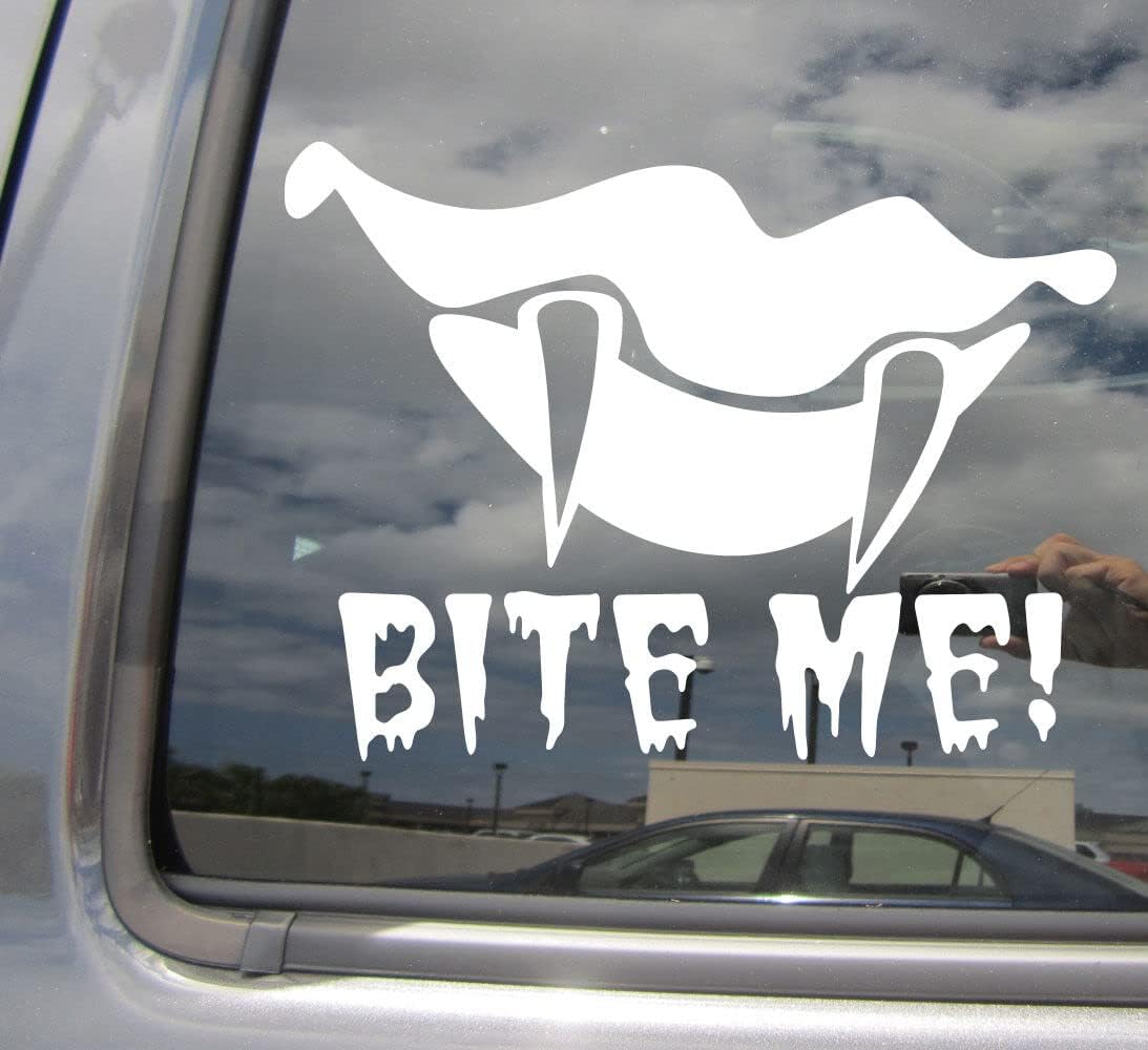 Amazon.com - Bite Me Vampire Teeth Fangs Blood Funny Car Window Decal ...