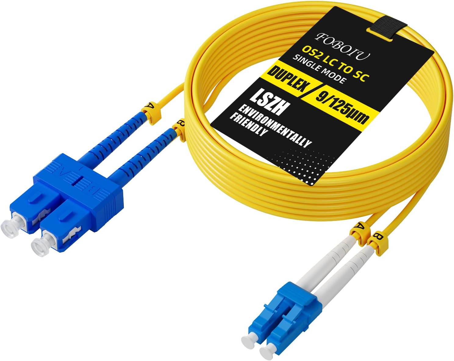 Amazon.com: BEYONDTECH LC to SC Fiber Patch Cable Single Mode Duplex ...