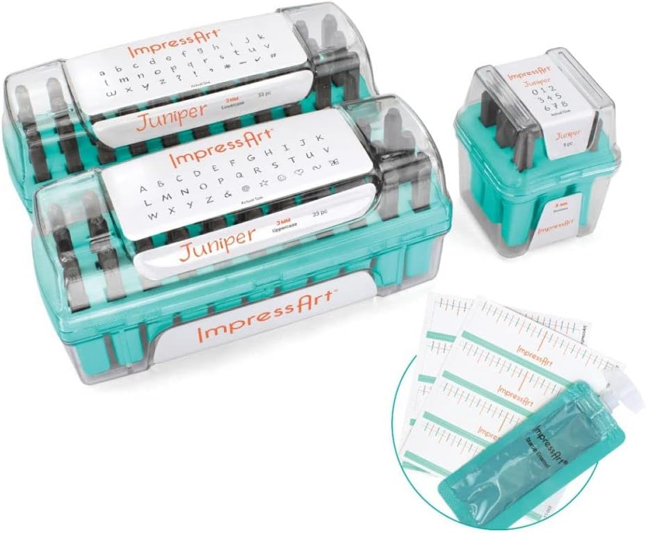 Amazon.com: ImpressArt Arcadia Lowercase Letter Metal Stamps Set, 3mm ...