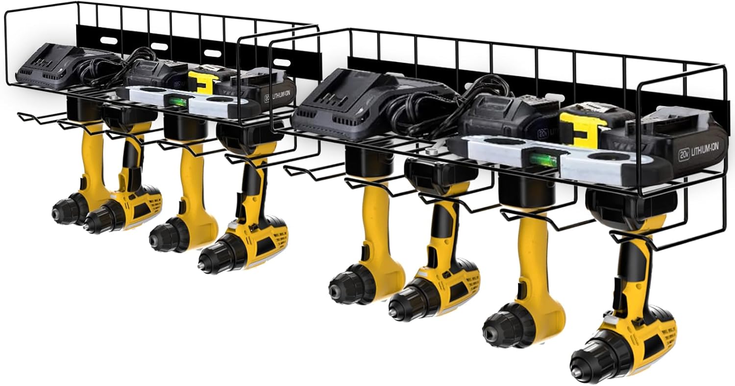 Amazon.com: ASDFGHT Drill Holder Wall Mount- Drill Storage Rack Wall ...