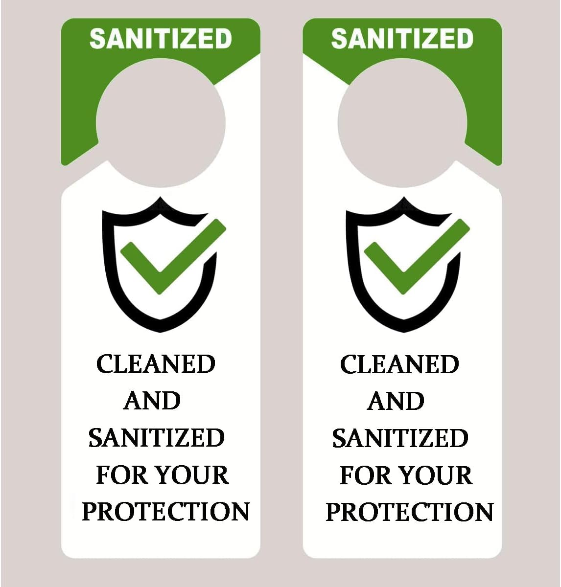 Amazon.com : Sanitized and Cleaned Door Hang Tags,3.5×9.5 Inch Clean ...