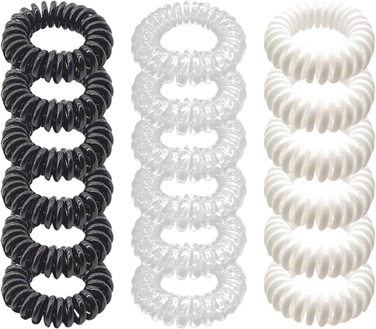 18pcs Spiral Hair Ties, Plastic Scrunchie Ties, Non-trace Coil Hair ...