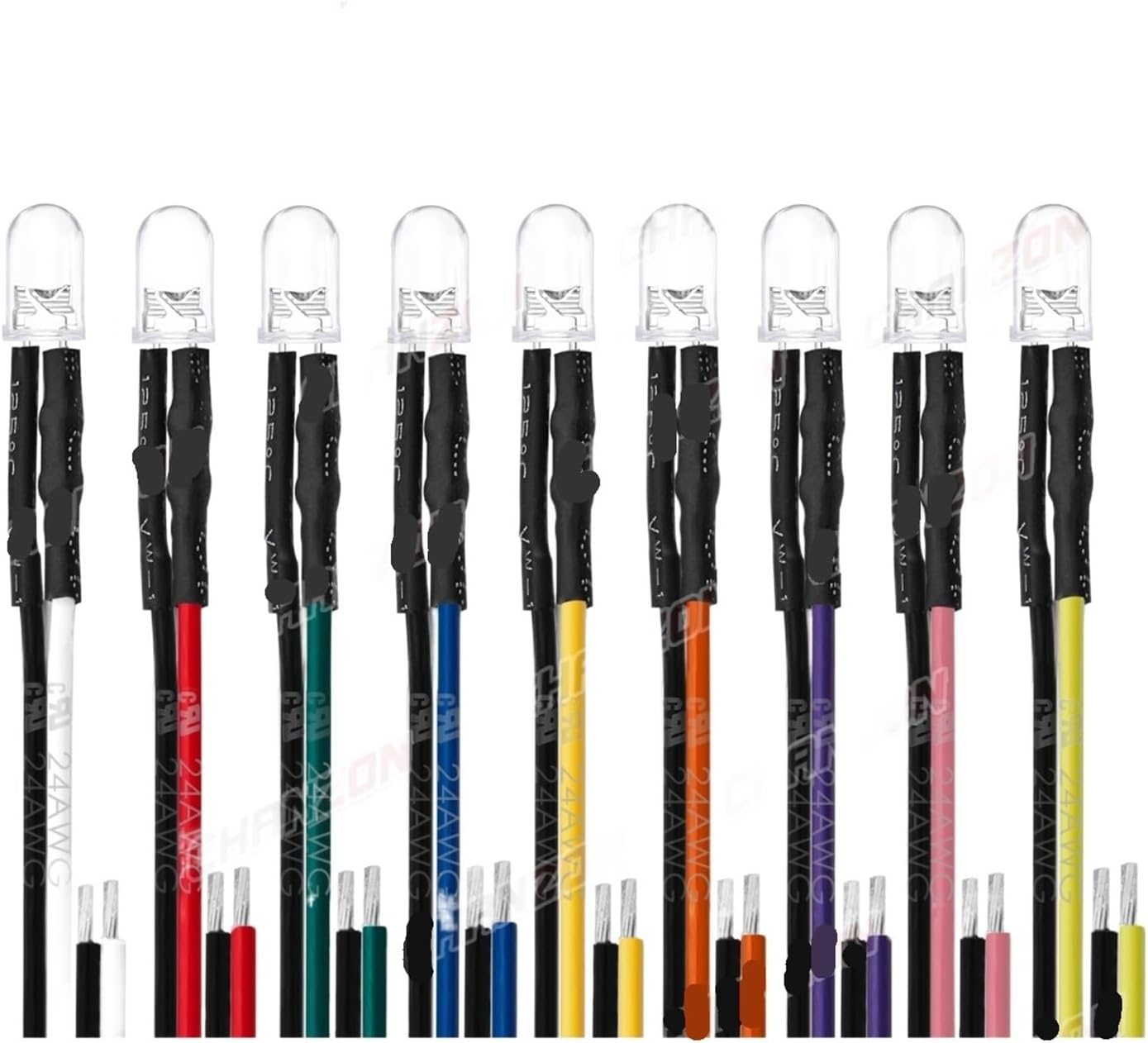 Amazon.com: MANGAO 10 PCS 12V 5mm LED Diode Kit Warm White Red Green ...