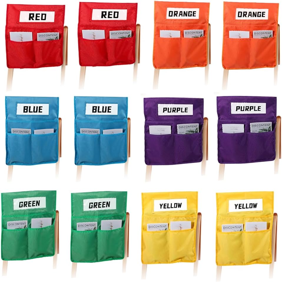 Amazon.com: 12 Pcs Chair Pockets for Classrooms, 16"x19"Large Chair ...