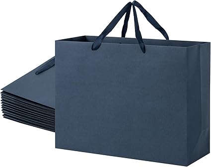 Amazon.com: Sdootjewelry Navy Blue Gift Bags, Navy Gift Bag with ...