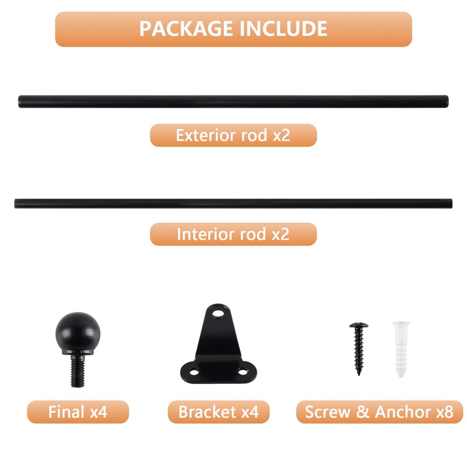 Snapklik.com : KXLife 2 Pack Small Curtain Rod 18-30 Inch, 1/2 ...