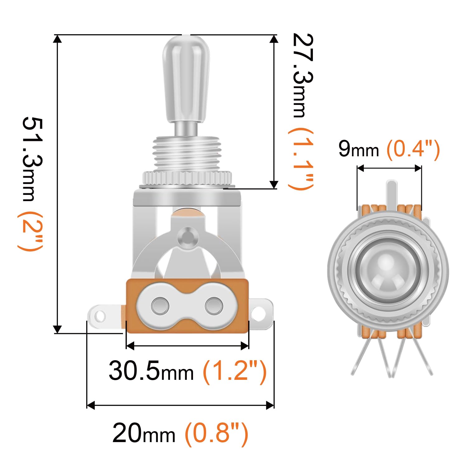 Snapklik.com : SAPHUE Guitar 3 Way Toggle Switch Position Short ...