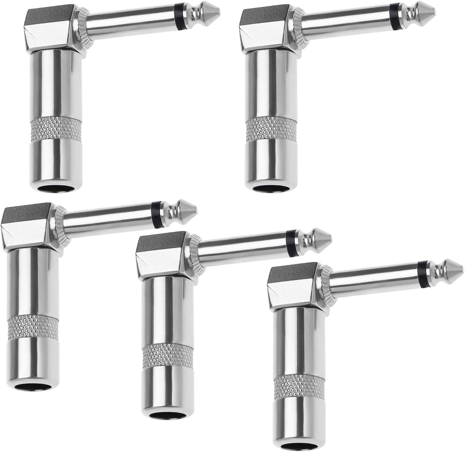 Amazon.com: ECSiNG 5PCS 6.35mm 1/4" 90 Degree Right Angle Audio Plug ...