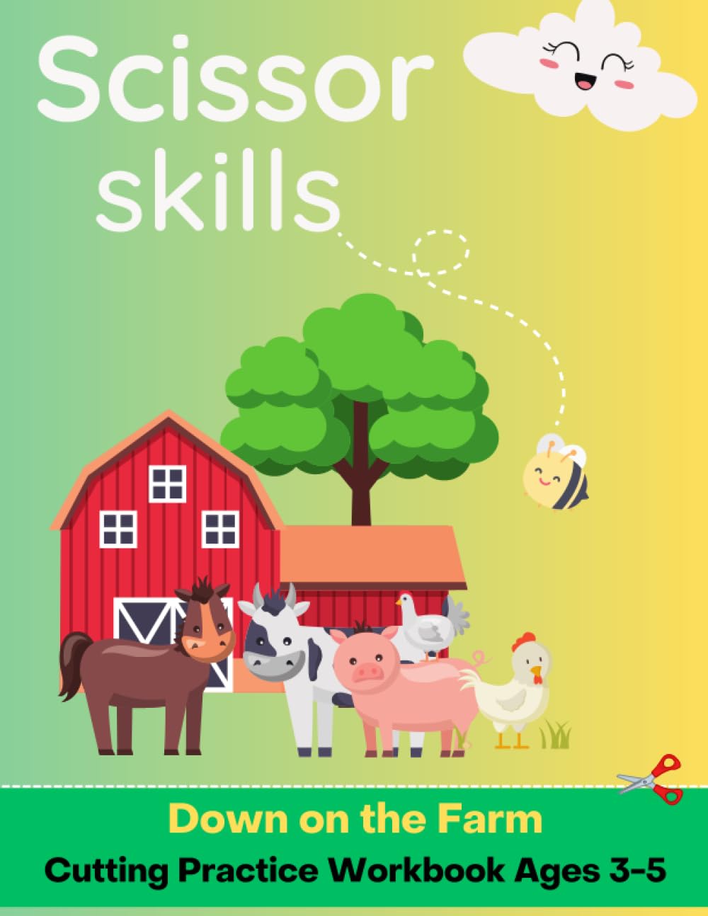 Amazon.com: Scissor Skills Cutting Practice Workbook Ages 3-5: Down on ...