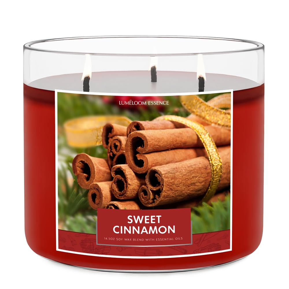 Amazon.com: LUMELOOM Sweet Cinnamon, Apple, Clove Scented Candles, 14 ...