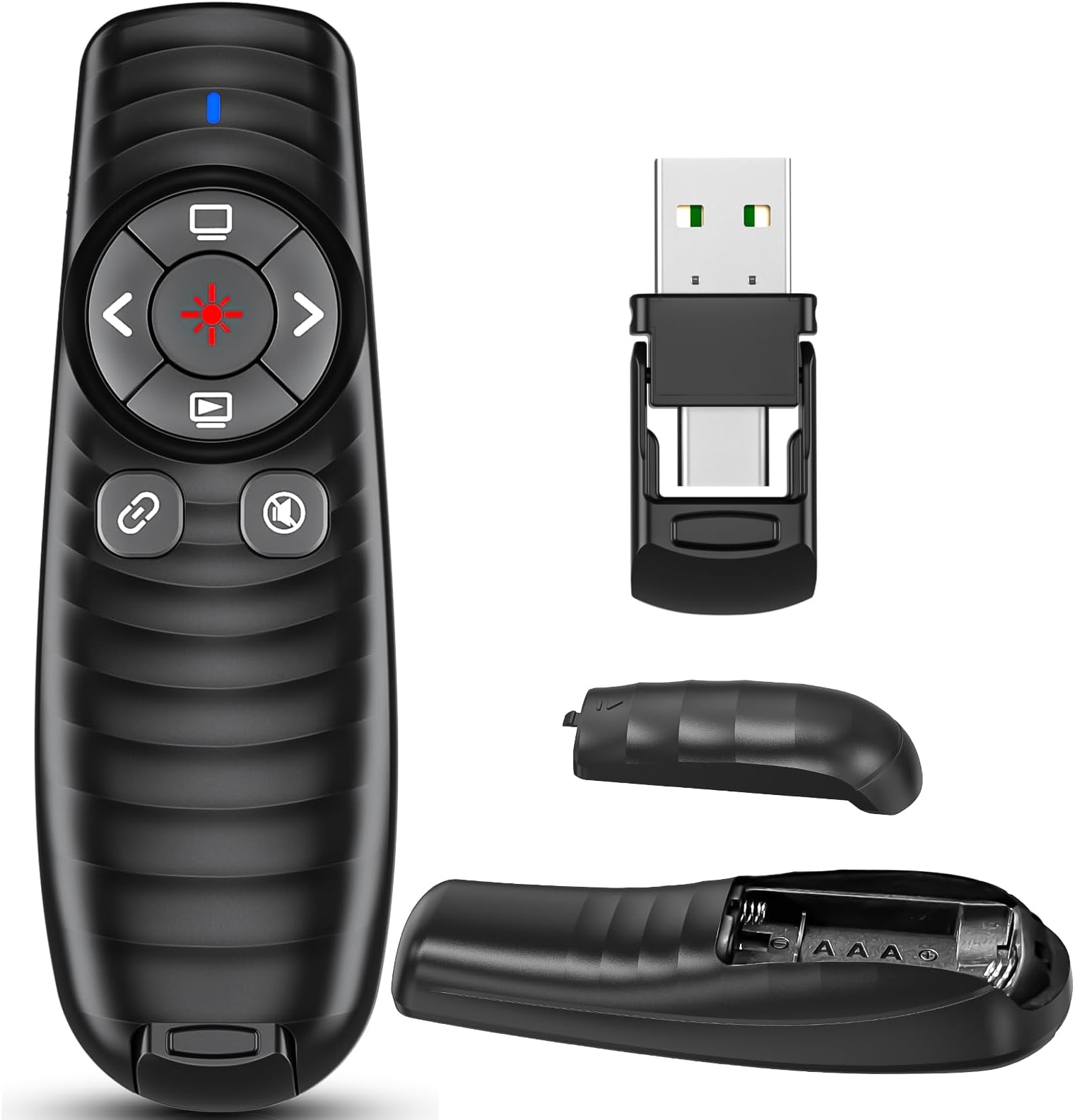 Amazon.com: 2-in-1 USB TYPE-C Presentation Clicker wireless Presenter ...