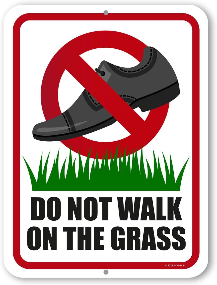 Amazon.com : Honey Dew Gifts, Do Not Walk on the Grass, 9 inch by 12 ...