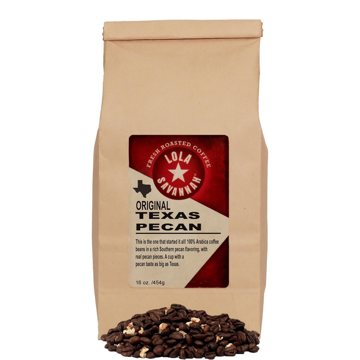 Amazon.com : Lola Savannah Texas Pecan Whole Bean Caffeinated Coffee ...