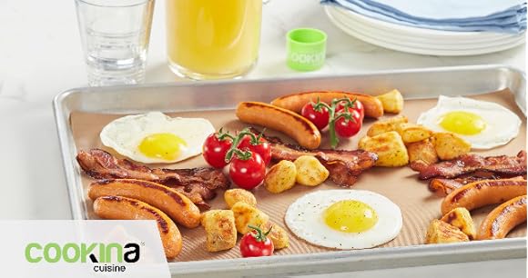 Amazon.com: Bugucat Reusable Baking Sheet 8 Pack, PTFE Teflon Baking ...