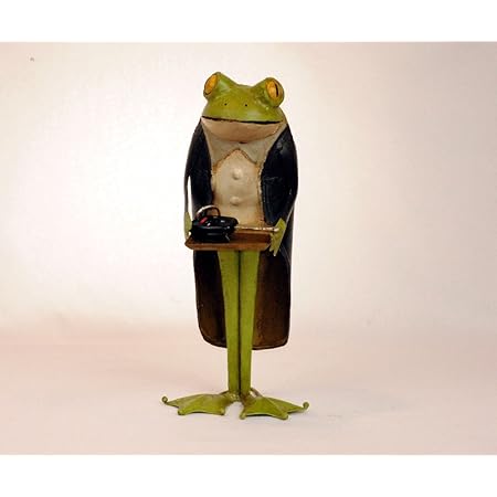 Amazon.com: 3SCompany Butler Frog 36 inch Statue Dumb Waiter with Tray ...
