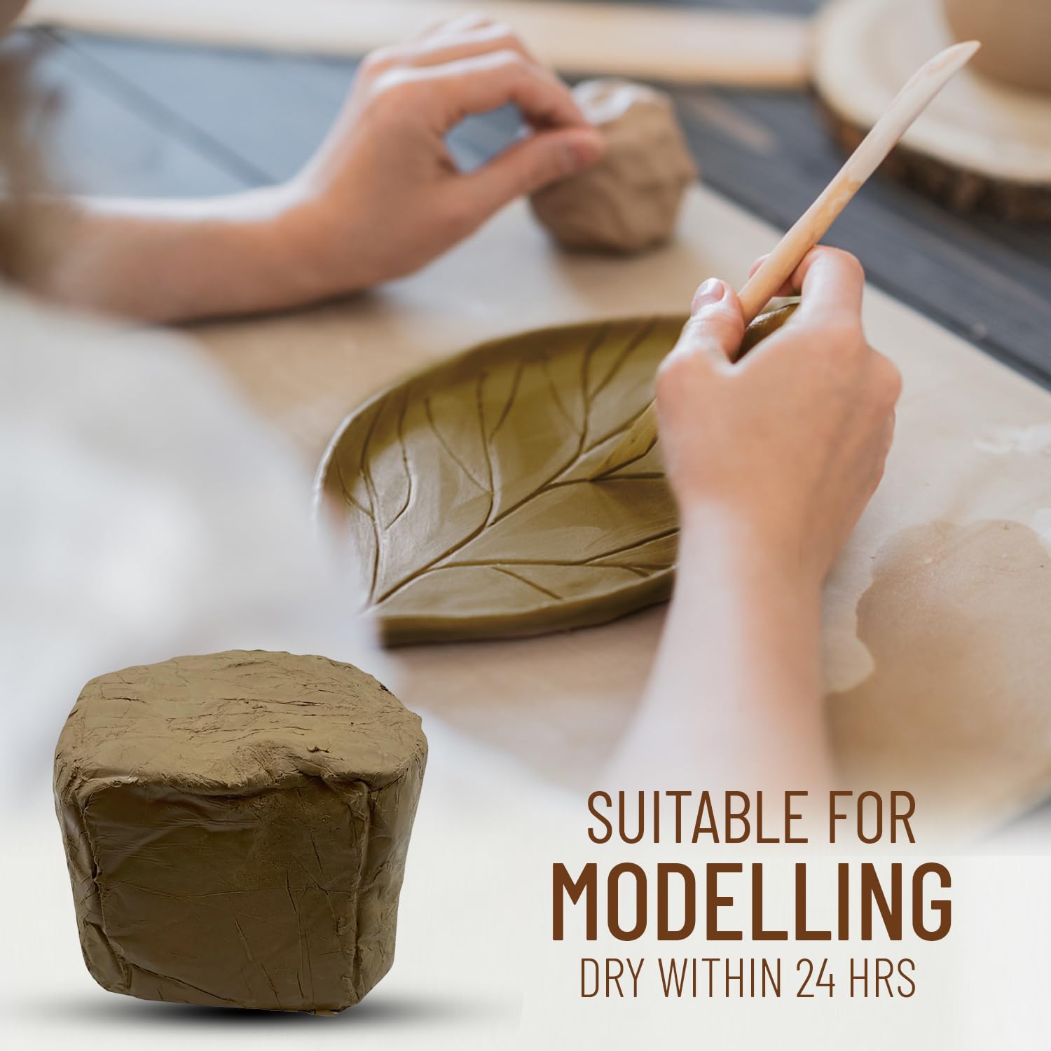 Natural Clay 10 Pound Air Dry Block - Gray Modeling Clay For Sculpting ...