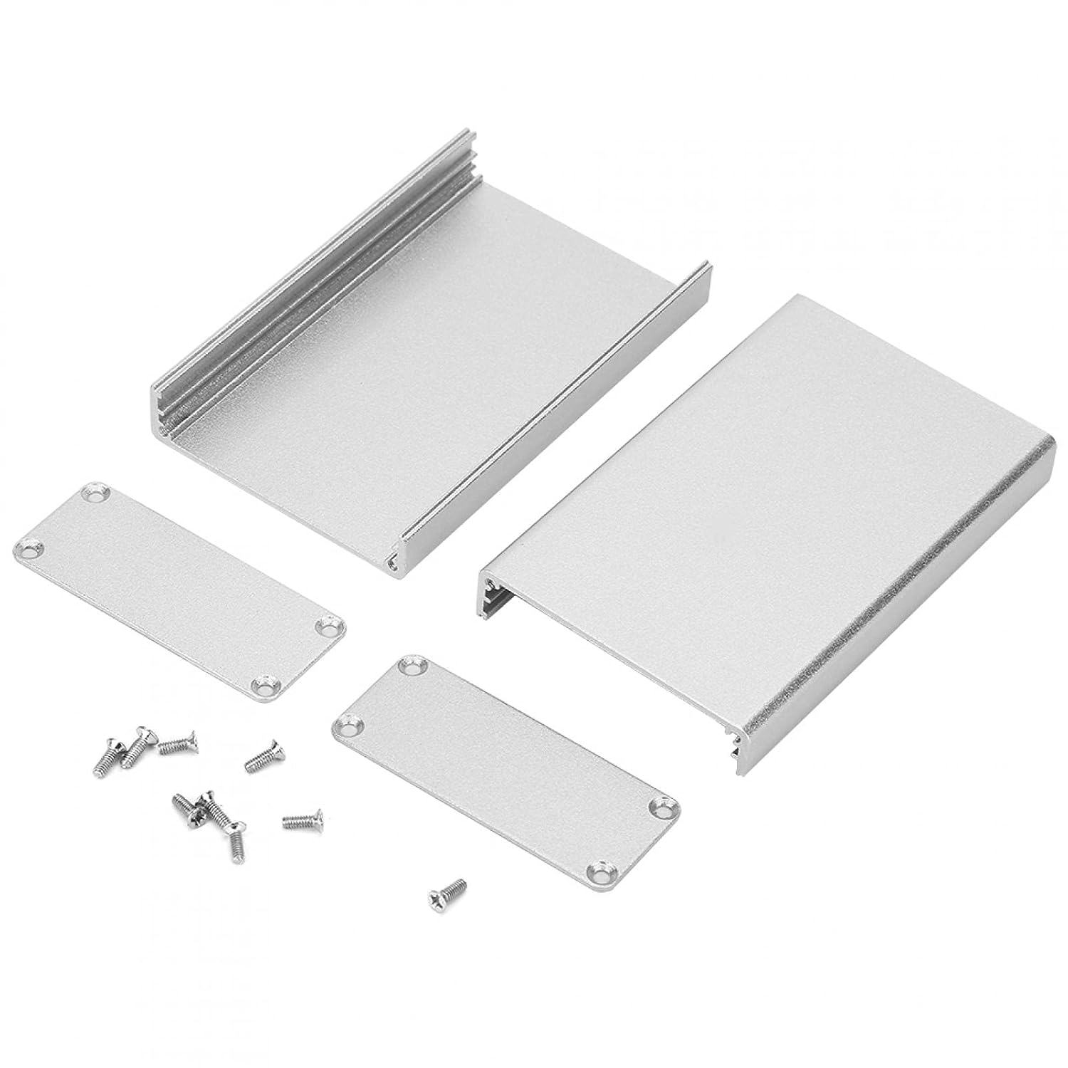 Silver Electronic Enclosure Shell, 20 * 50 * 80mm Aluminum Project Box ...