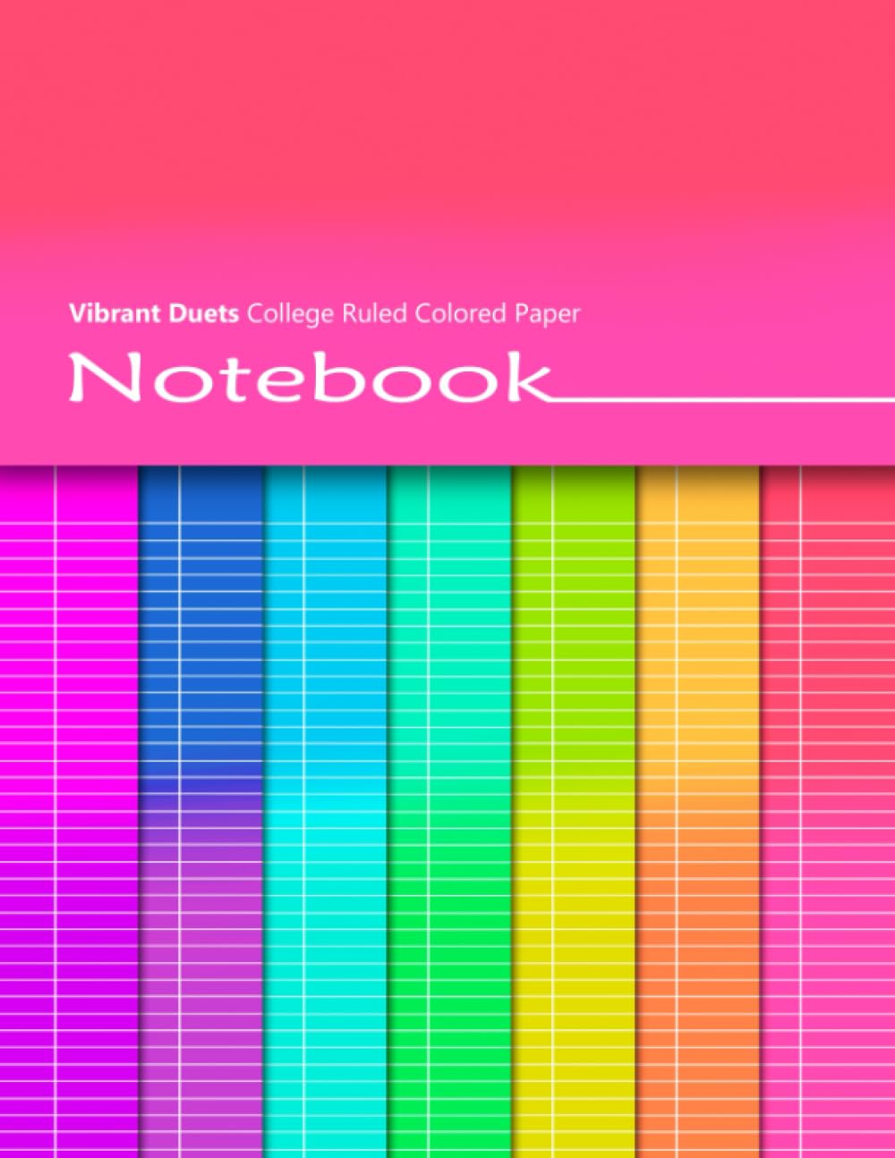 Vibrant Duets College Ruled Colored Paper Notebook: Blank Lined Journal ...
