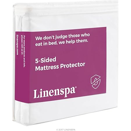 Amazon.com: Linenspa Mattress Protector Twin - Five Sided Twin Mattress ...