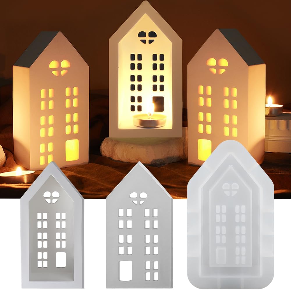 Amazon.com: 8PCS Small Art House Silicone Mold,Small Silicone House ...