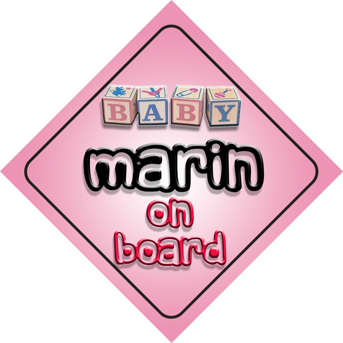 Amazon.com: Baby Girl Marin on Board Novelty car Sign Gift/Present for ...