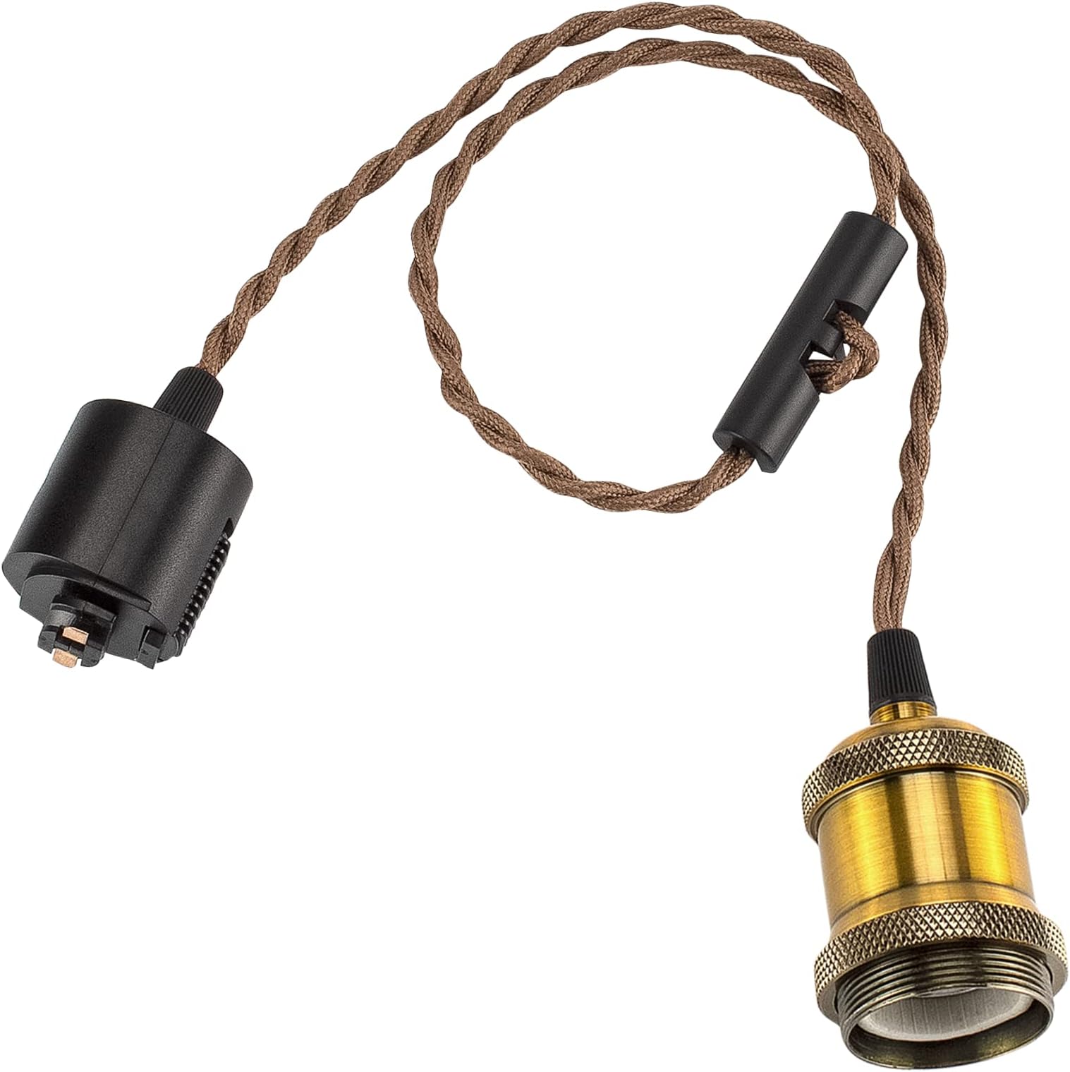 Amazon.co.jp : DiCUNO ペンダントライト E26口金 LED電球付き エジソン電球 ダクトレール用 1灯用ペンダントソケット 真鍮色 電球ソケット 天井照明 吊り下げ ...