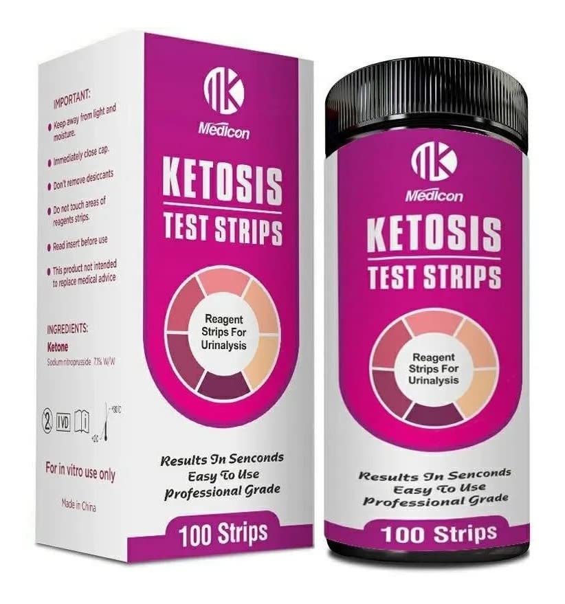 Medicon 100 Medidores Ketosis Tiras Keto De Cetonas Cetosis : Amazon ...